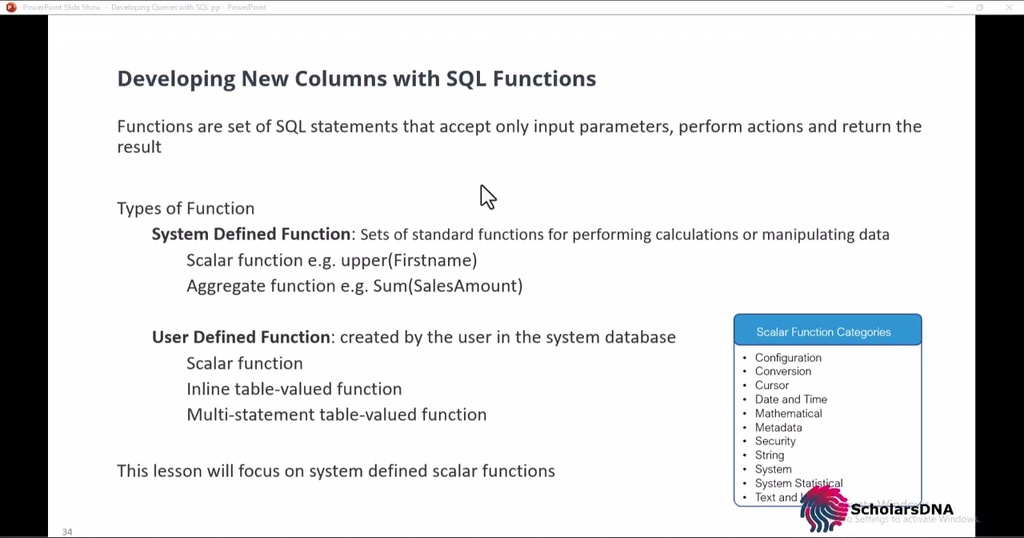 Inbuilt Functions-String Function | ScholarsDNA